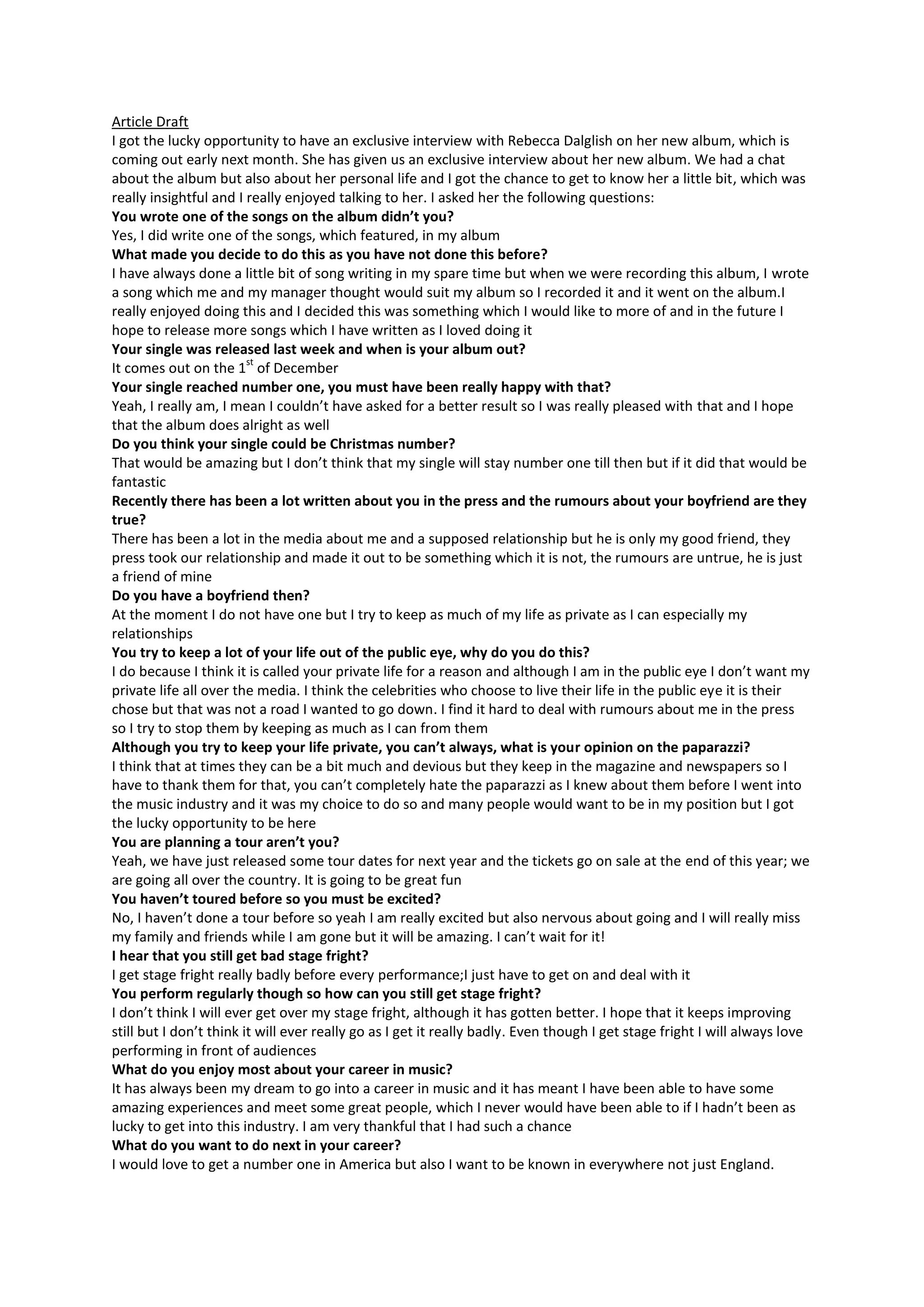 Article draft | DOCX | Music | Entertainment