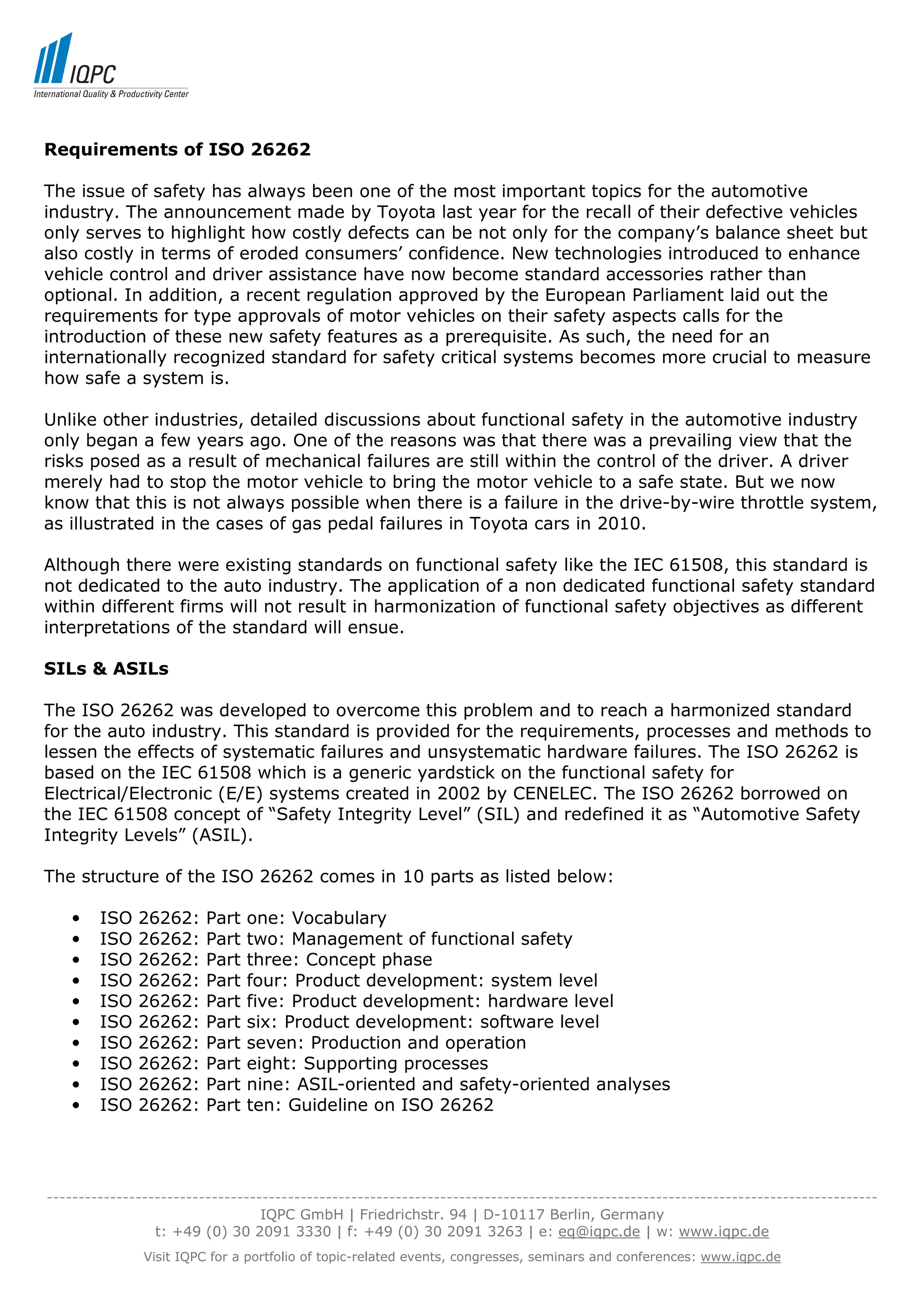 Requirements of ISO 26262 | PDF