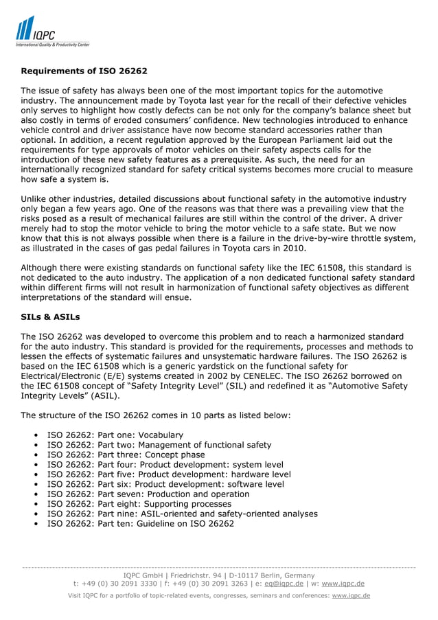 Requirements of ISO 26262 | PDF