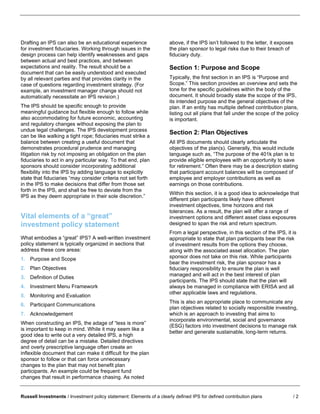 Elements of a clearly defined IPS for dc plans | PDF