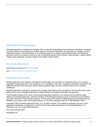 Elements of a clearly defined IPS for dc plans | PDF