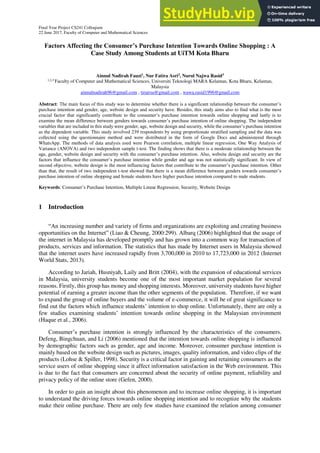 ARTICLE FACTORS AFFECTING CONSUMER S PURCHASE INTENTION TOWARDS ONLINE ...