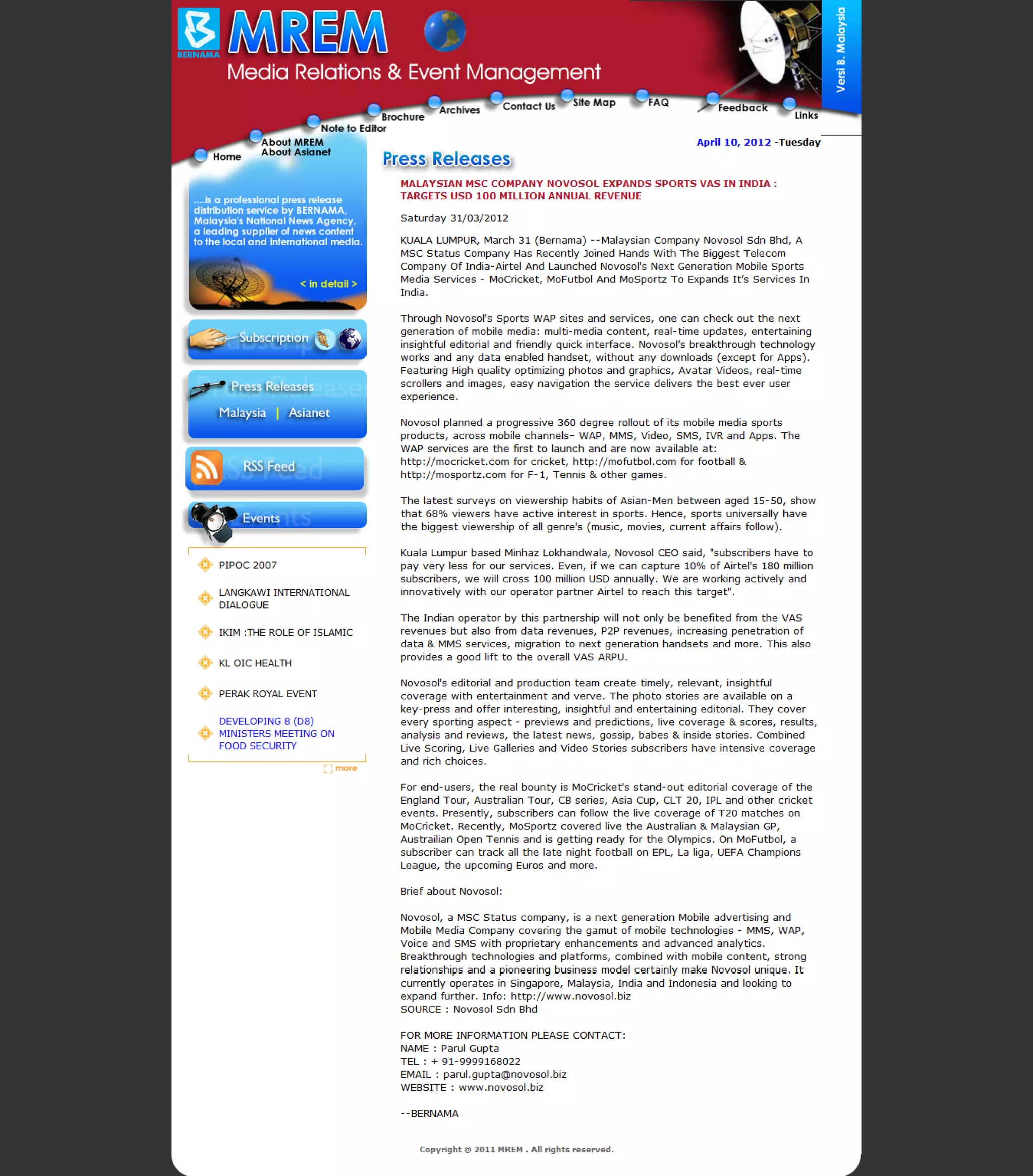 Article for Novosol published in MREM Bernama, Malaysia | PDF