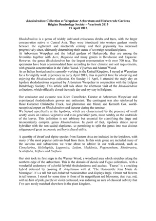 Rhododendron collection at Wespelaar Arboretum | PDF