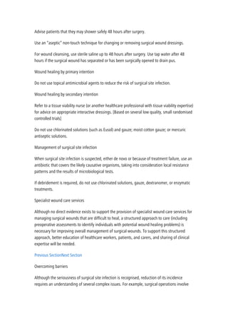 Article from the british medical journal summary of nice ssi guidelines ...