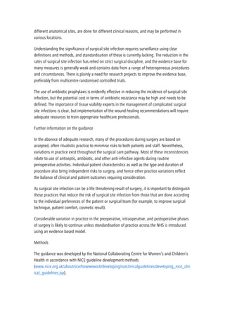 Article from the british medical journal summary of nice ssi guidelines ...