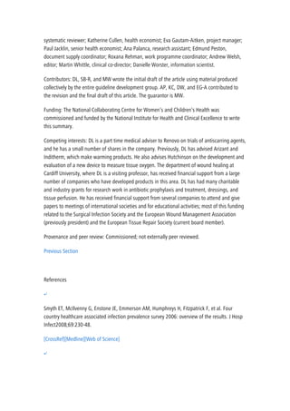 Article from the british medical journal summary of nice ssi guidelines ...