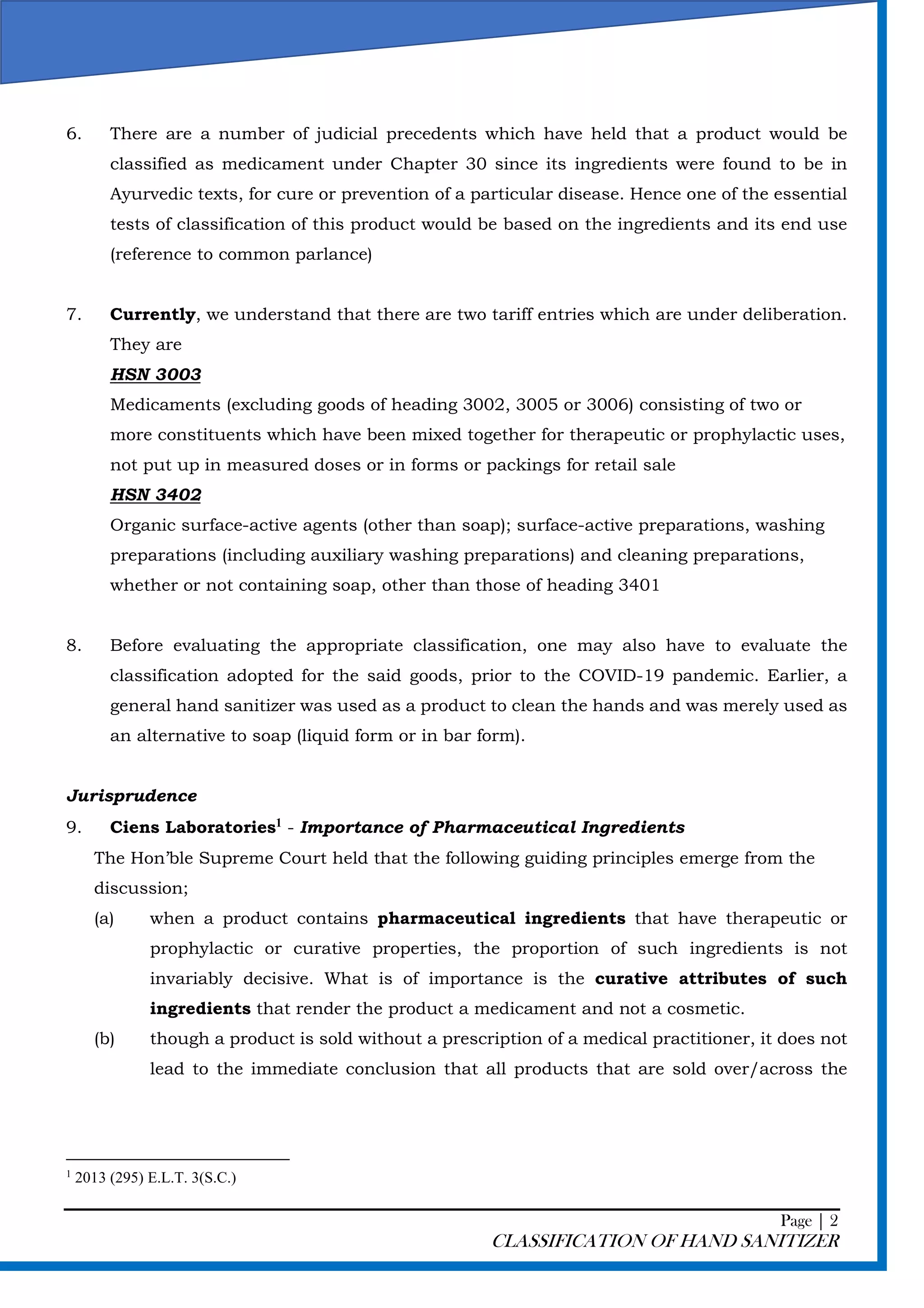 GST classification of Hand Sanitizer | PDF