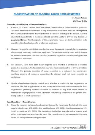 GST classification of Hand Sanitizer | PDF