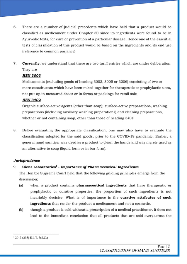 GST classification of Hand Sanitizer | PDF