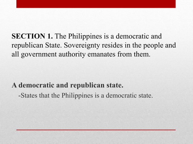 Article II Philippine Constitution | PPTX | Civic affairs | Politics