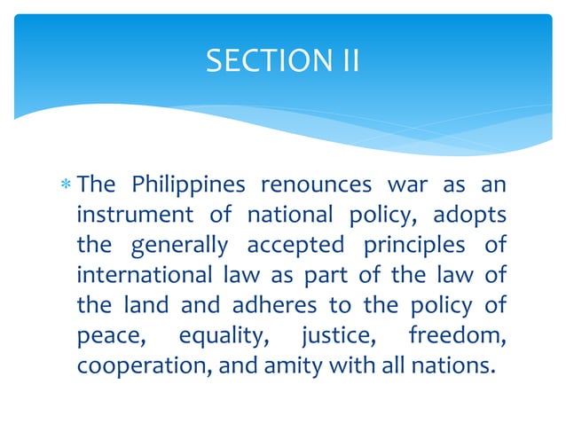 Article II: Declaration of Principles and State Policies | PPTX