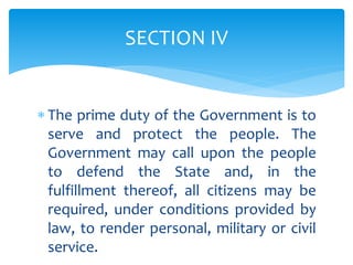 Article II: Declaration of Principles and State Policies | PPTX