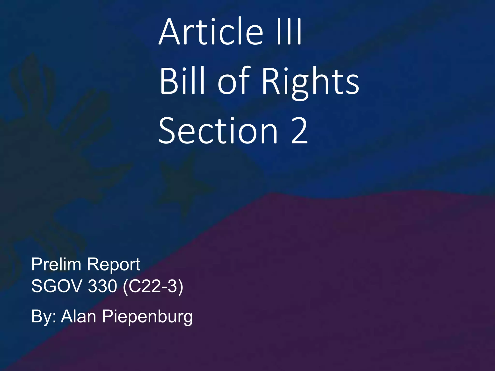 Philippine Bill of Rights Article III Section 2 | PPTX
