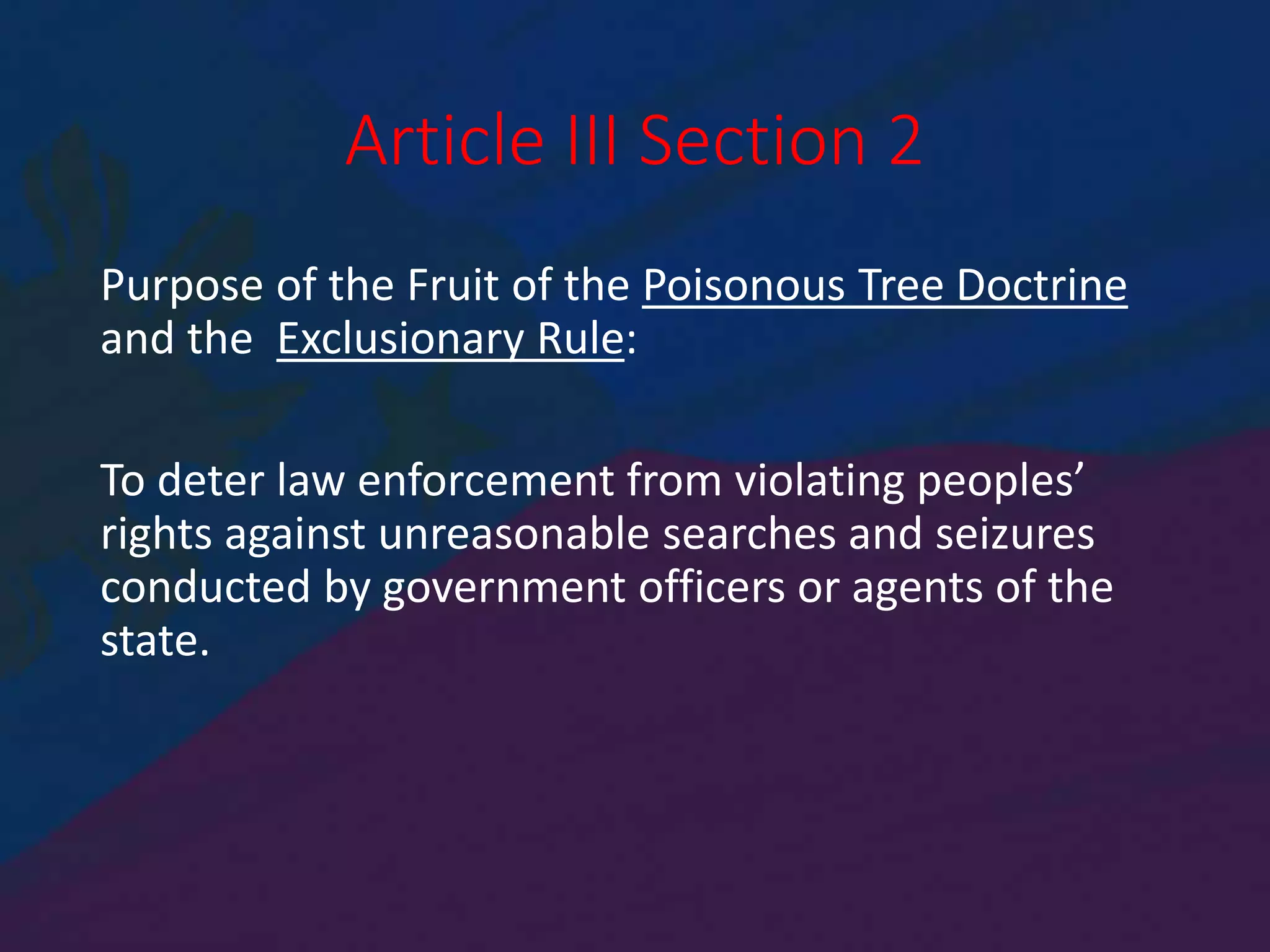 Philippine Bill of Rights Article III Section 2 | PPTX