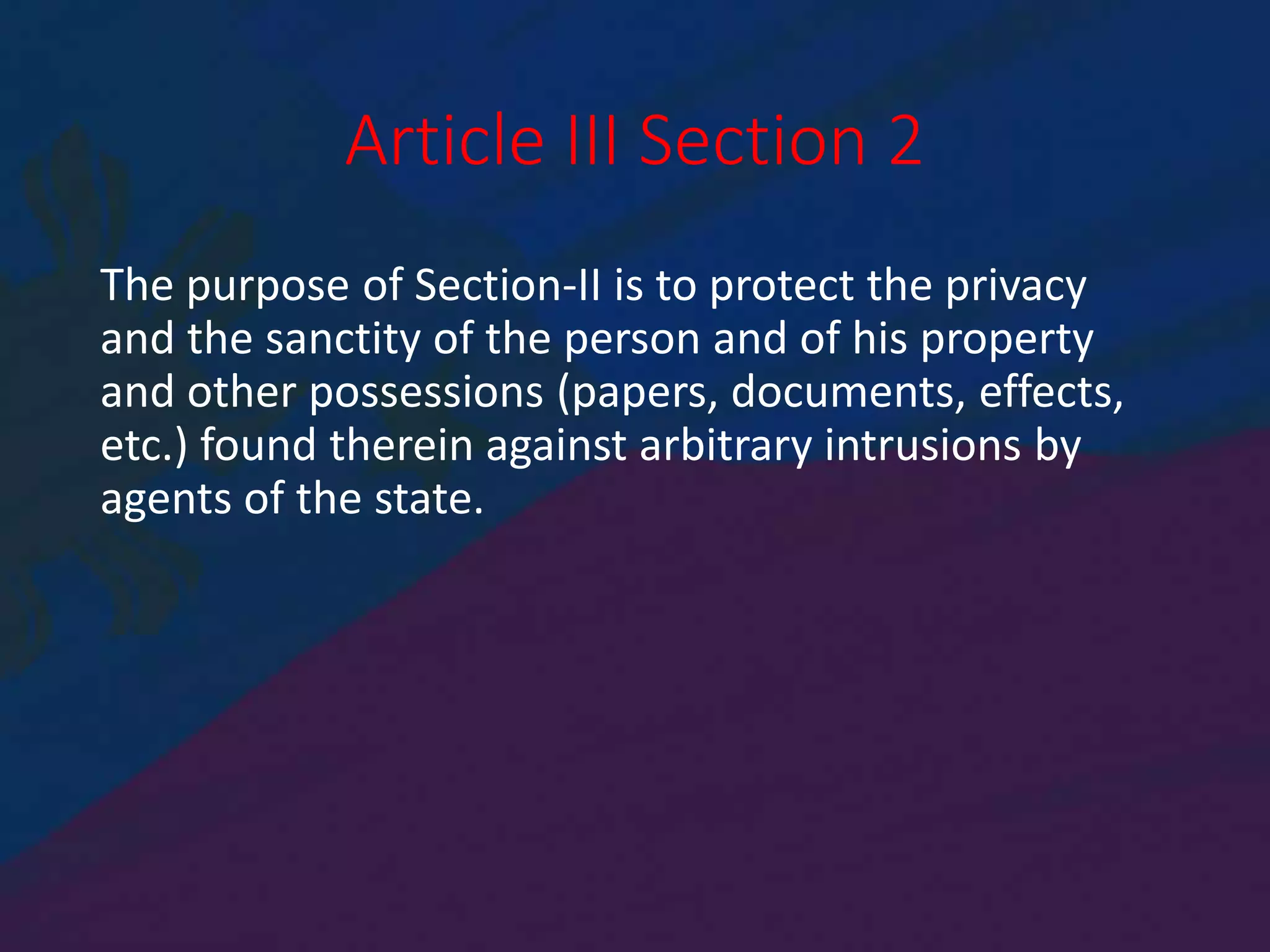 Philippine Bill of Rights Article III Section 2 | PPTX