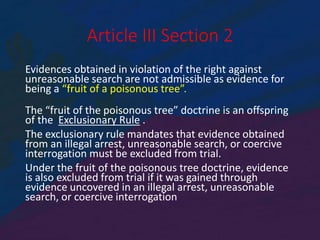 Philippine Bill of Rights Article III Section 2 | PPTX