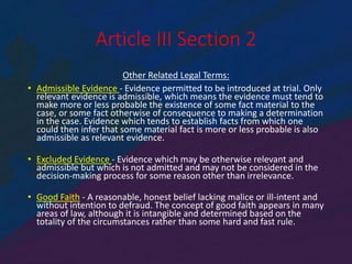 Philippine Bill of Rights Article III Section 2 | PPTX