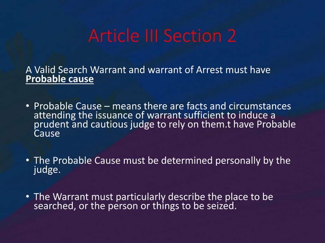 Philippine Bill of Rights Article III Section 2 | PPTX | Crime & Harmful Acts to Individuals ...