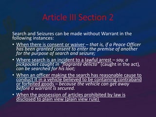 Philippine Bill of Rights Article III Section 2 | PPTX
