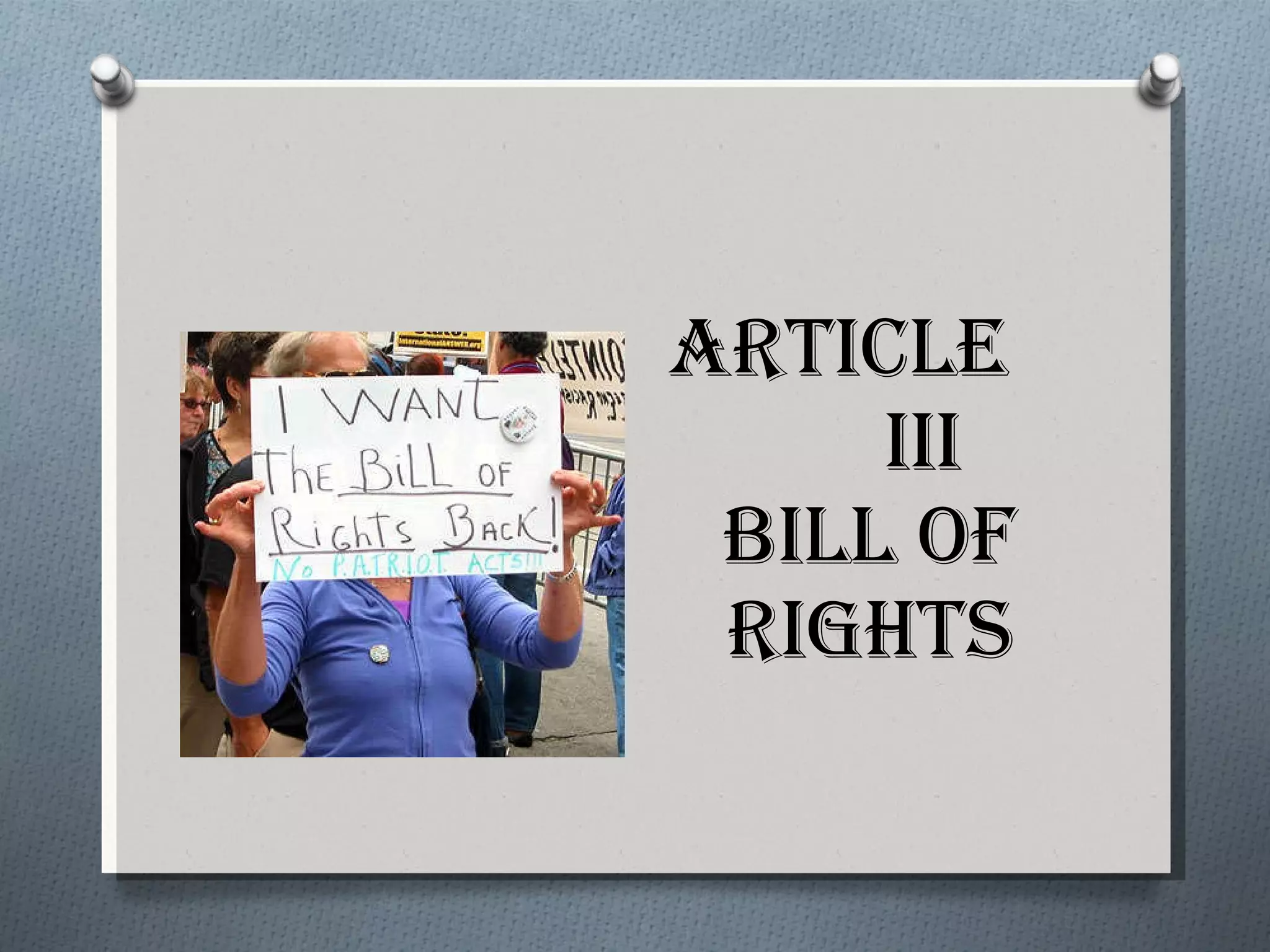 Article III Bill of Rights | PPT