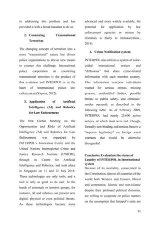 Interpol: Nature, Legal Status and Power | PDF