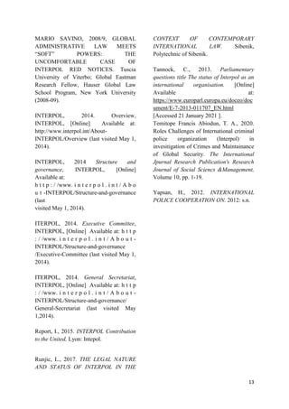 Interpol: Nature, Legal Status and Power | PDF