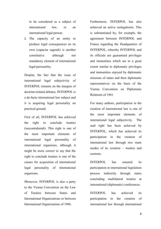 Interpol: Nature, Legal Status and Power | PDF