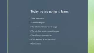 Article in the English Language | PPT