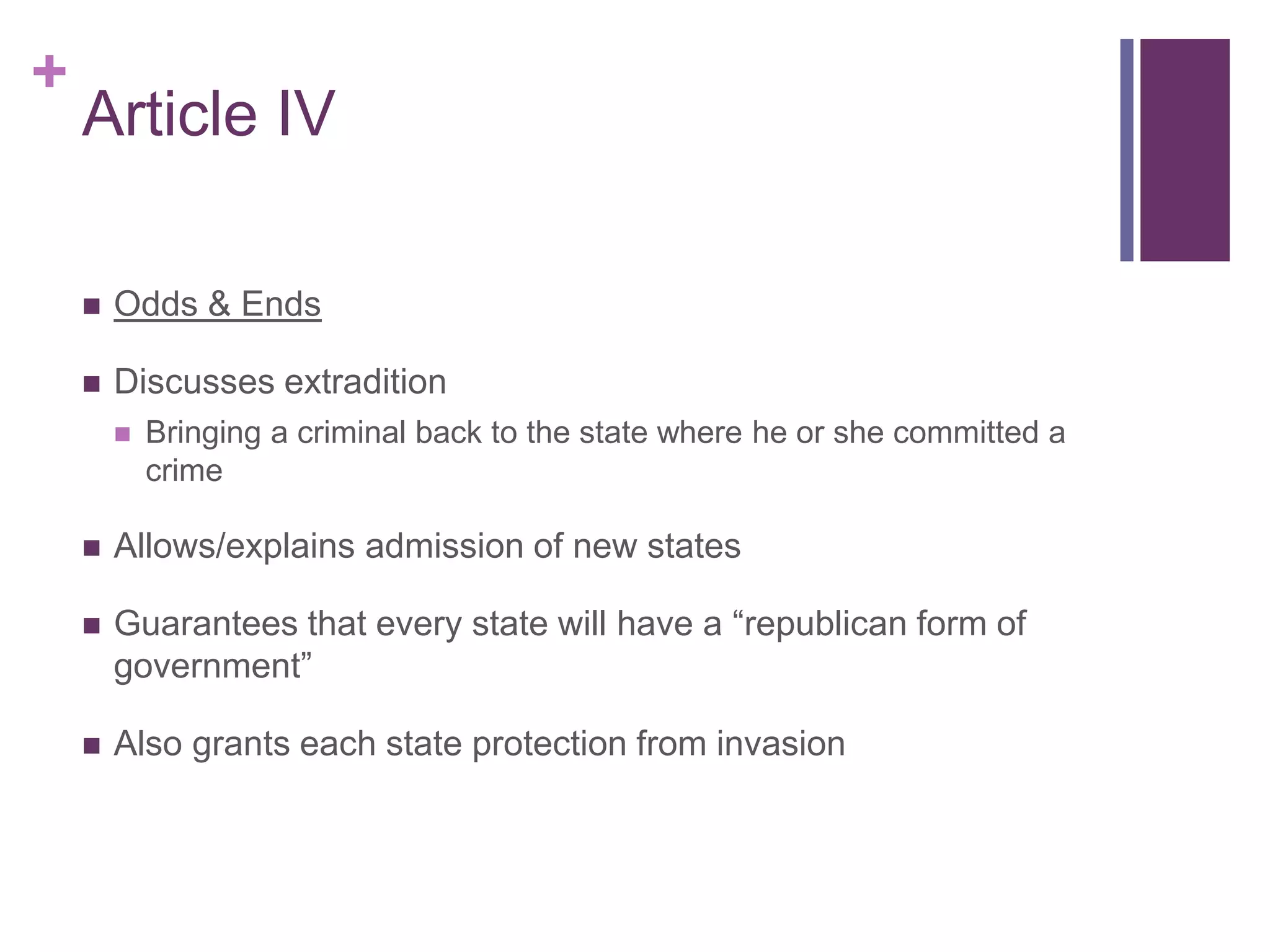 The Constitution: Articles IV-VII | PPTX