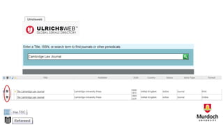 Peer Reviewed Journals Using UlrichsWeb | PPSX