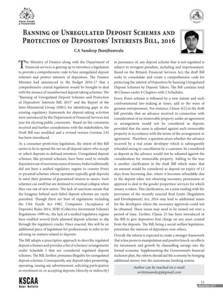 Banning of unregulated deposit schemes and protection of Depositors ...