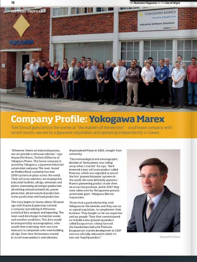 Company profile: Yokogawa Marex (industrial software) | PDF | Business | Business and Finance