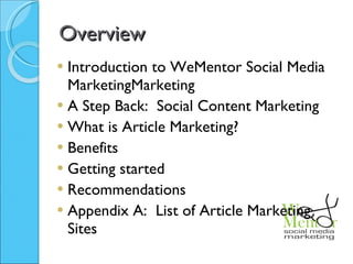 Article Marketing Presentation | PPT