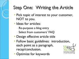 Article Marketing Presentation | PPT