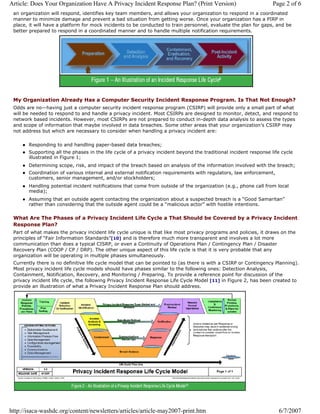 Does Your Organization Have A Privacy Incident Response Plan? | PDF
