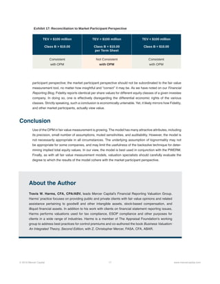 Mercer Capital | A Layperson's Guide to the Option Pricing Model | PDF