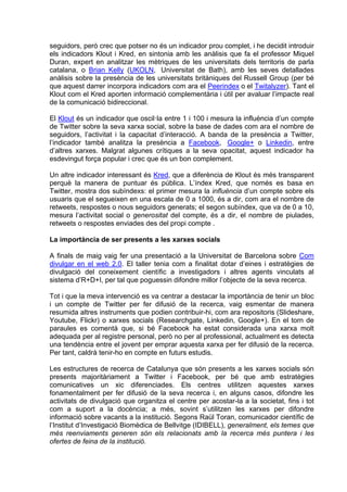 Mètriques 2.0 del sistema català d'R+D | PDF