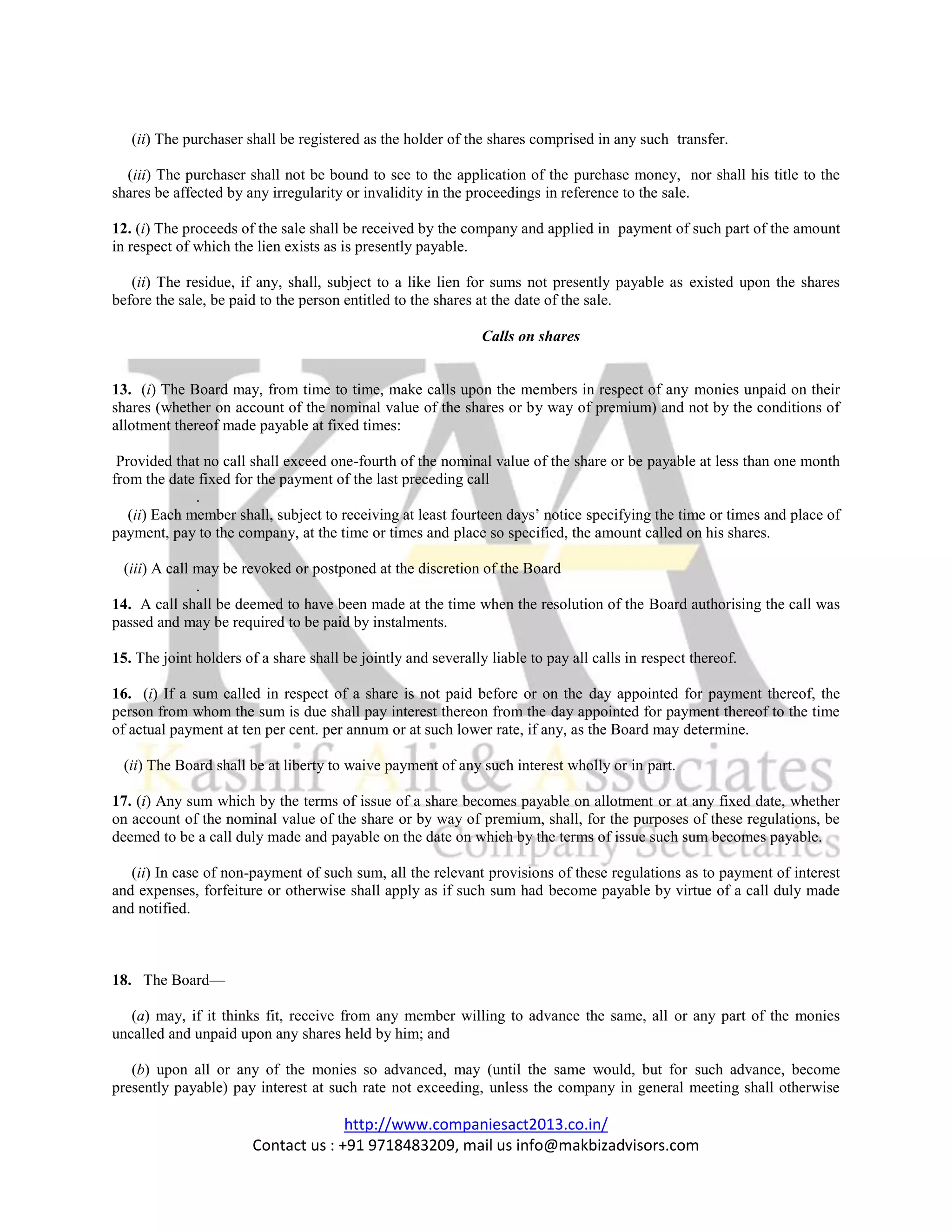 Format of AOA (Article of Association) as per New Companies Act 2013 | DOCX