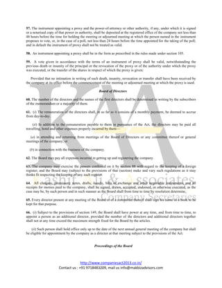 Format of AOA (Article of Association) as per New Companies Act 2013 | DOCX