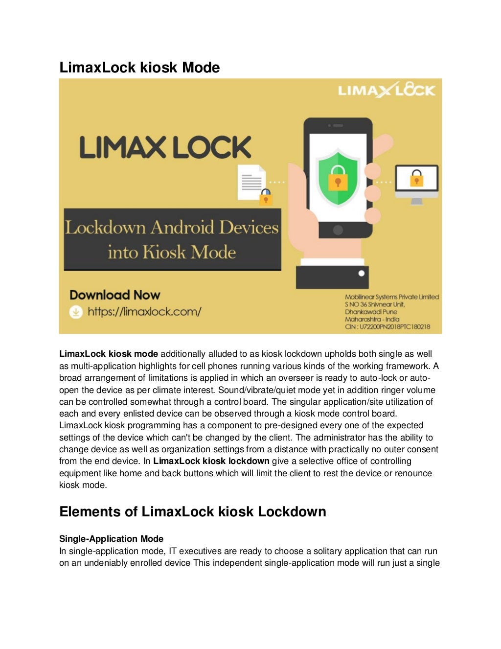 Key benefits of LimaxLock kiosk Lockdown software | PDF