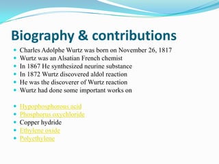 Article on Adolphe Wurtz | PPTX