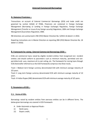 All About ECB ( external Commercial borrowings | PDF