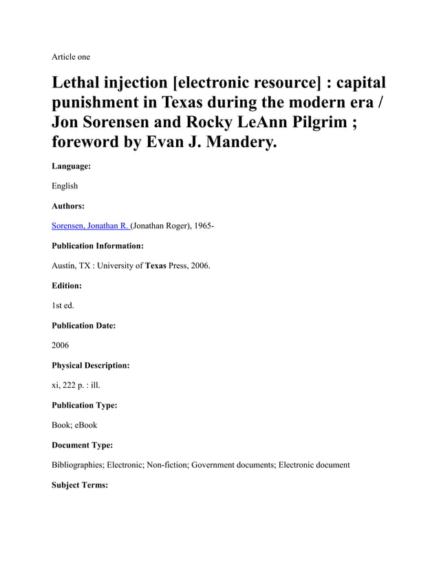 Article one Lethal injection -electronic resource- -.docx