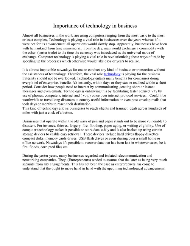 importance of technology | PDF