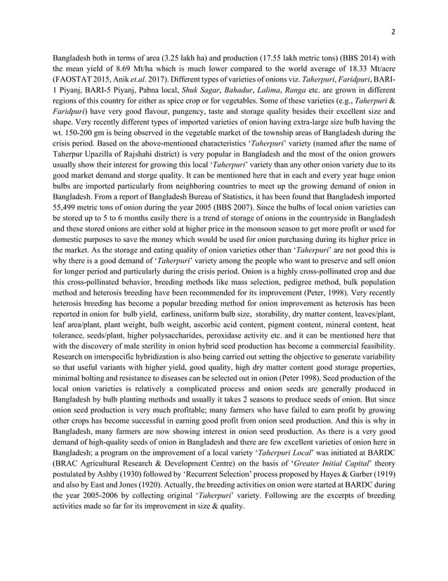 ‘Improved Taherpuri’- a New Improved Onion Variety Developed Through Selection | PDF