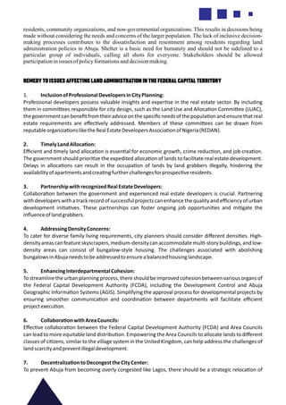 REAL ESTATE ADMINISTRATION IN THE FEDERAL CAPITAL TERRITORY | PDF