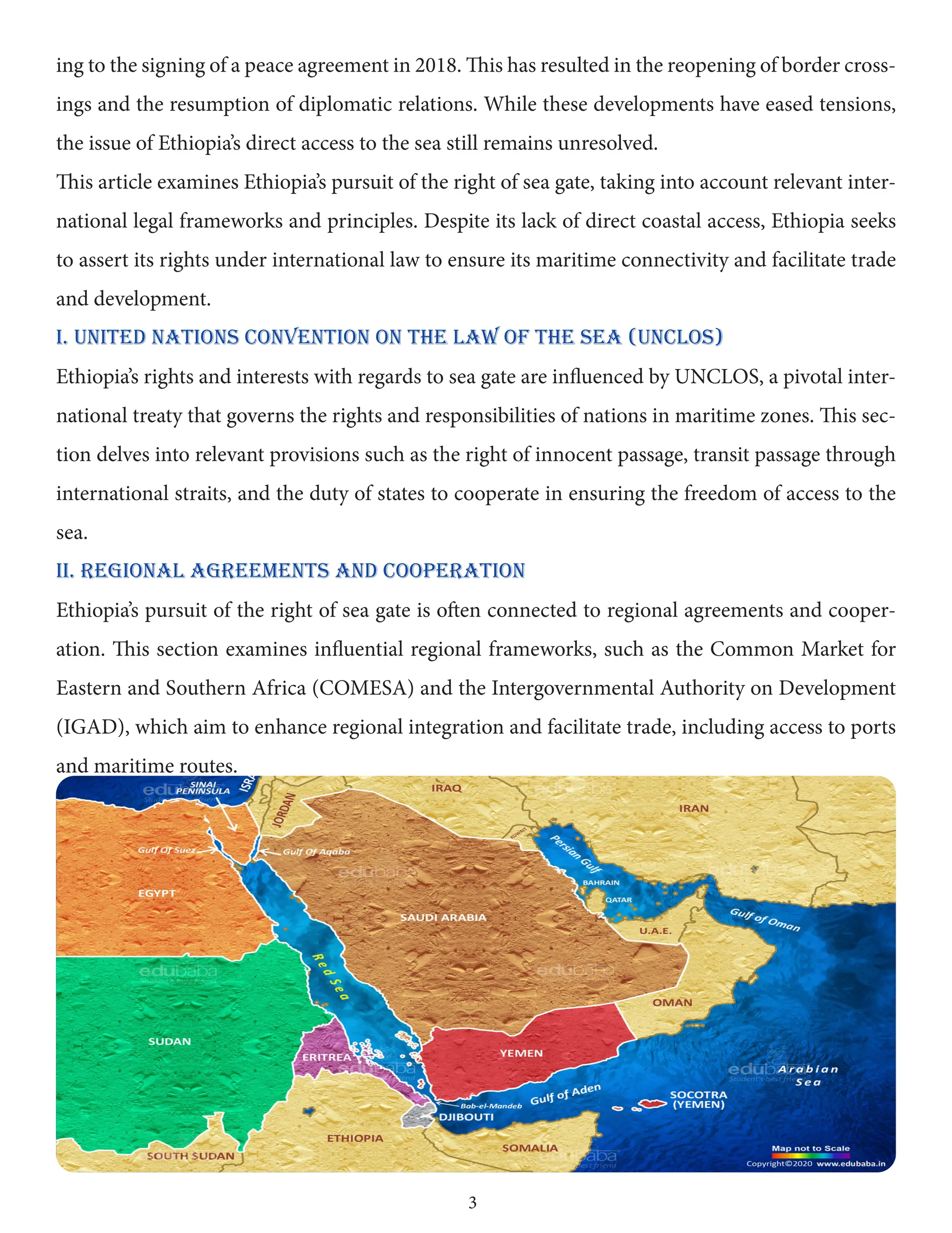 Ethiopia's Pursuit of the Right of Sea Gate: An Analysis from an ...