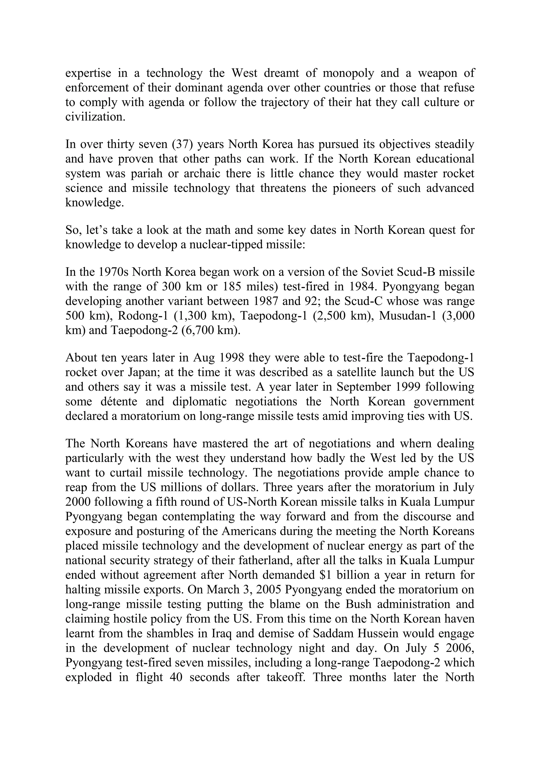 Thucydides Trap, North Korean missile development and the Fragmentation ...