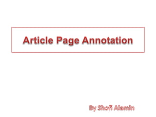 Article page annotation homework 6 | PPT